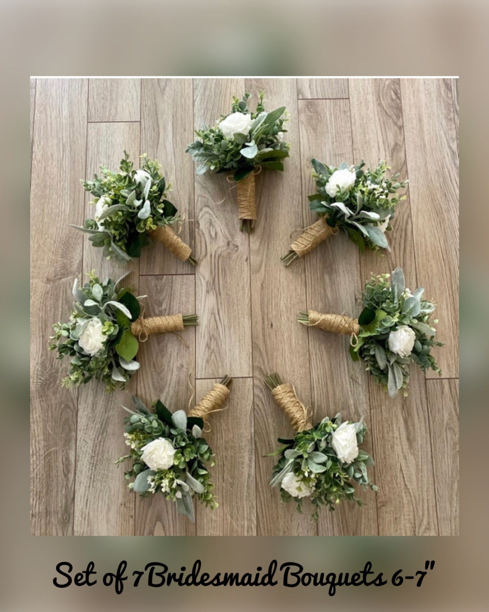 Boho Rose Wedding Bouquet Realistic White Roses & Greenery - Etsy