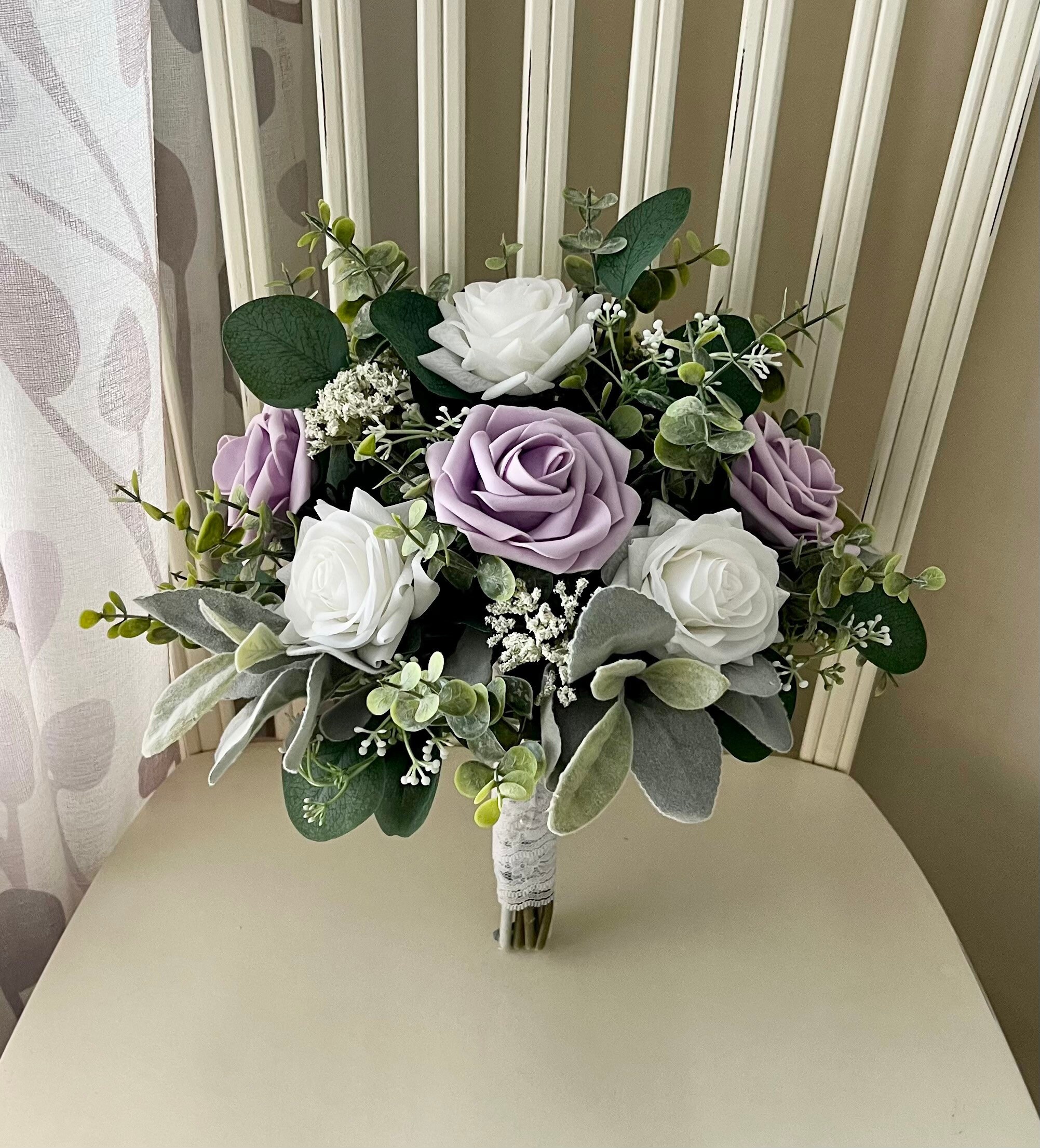 Lavender And White Roses