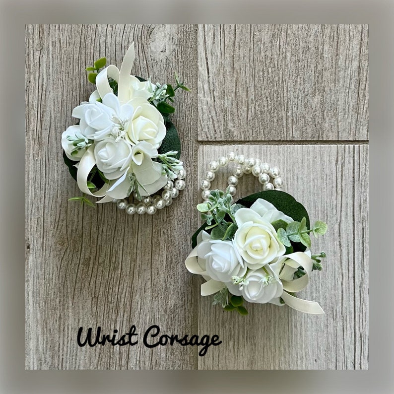 Ivory Hydrangea Wedding Bouquet White Rose & Greenery Boho | Etsy
