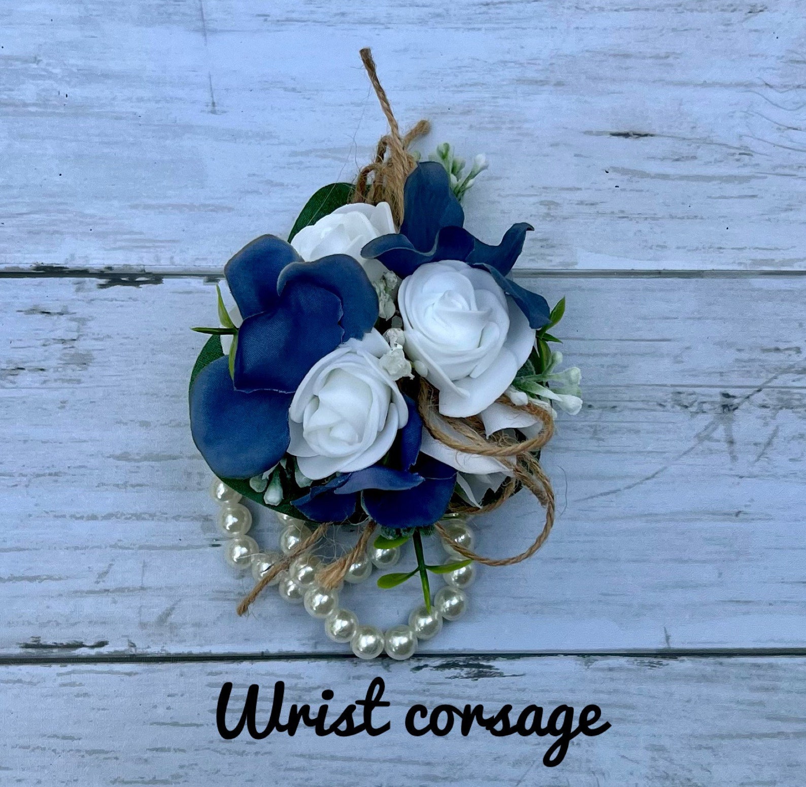 Hydrangea Wedding Bouquet, Steel Blue Hydrangea Premium White Roses ...
