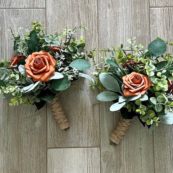 Fall Terracotta Bridal Bouquets - Etsy