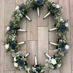 Steel Blue Rose Bridal Bouquet, Eucalyptus Wedding Flowers - Etsy
