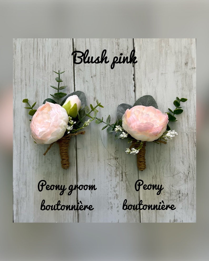 Peony Boutonniere With Eucalyptus Ivory Cream Wedding - Etsy