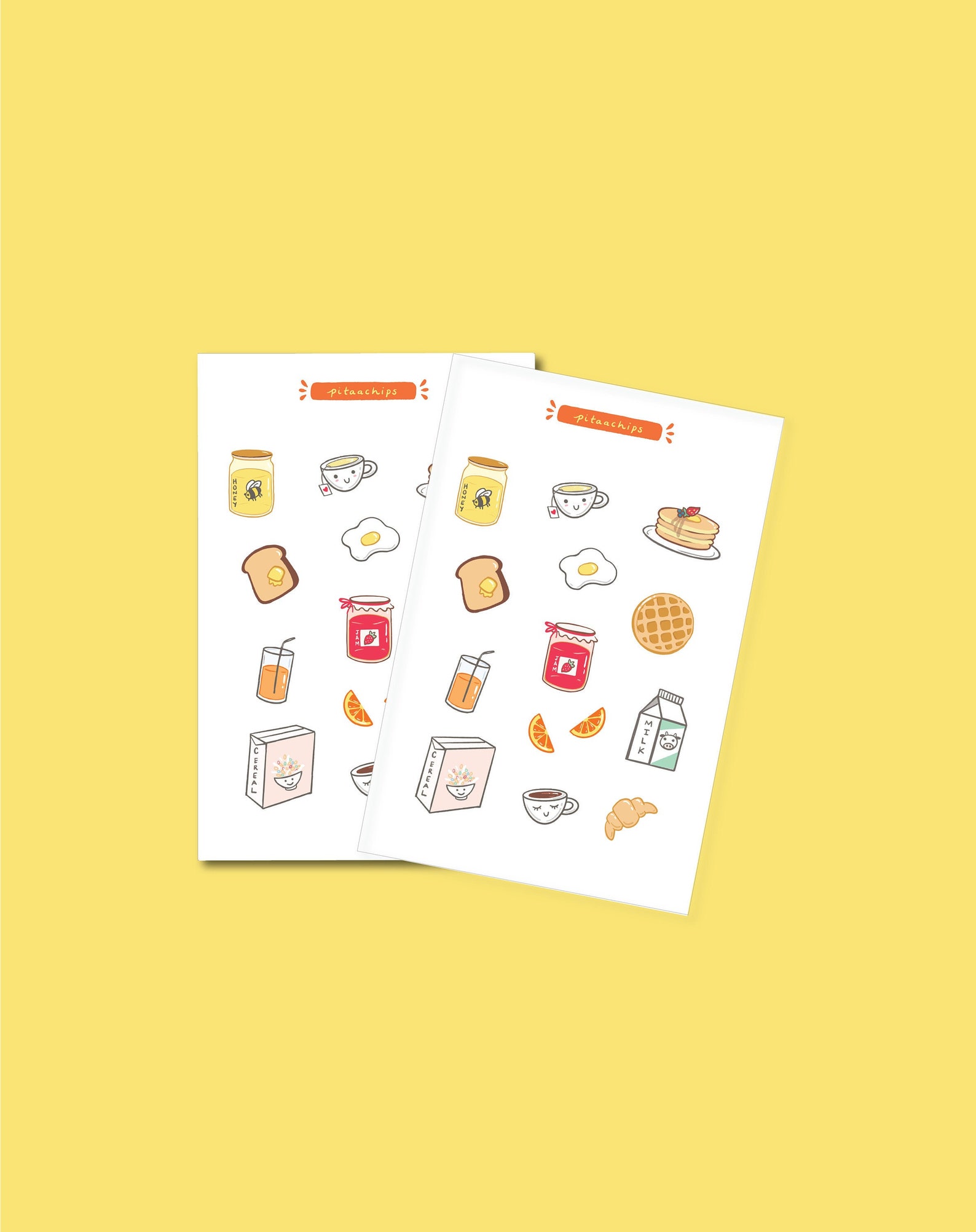 Cute Breakfast Sticker Sheet Kawaii Breakfast Stickers - Etsy UK