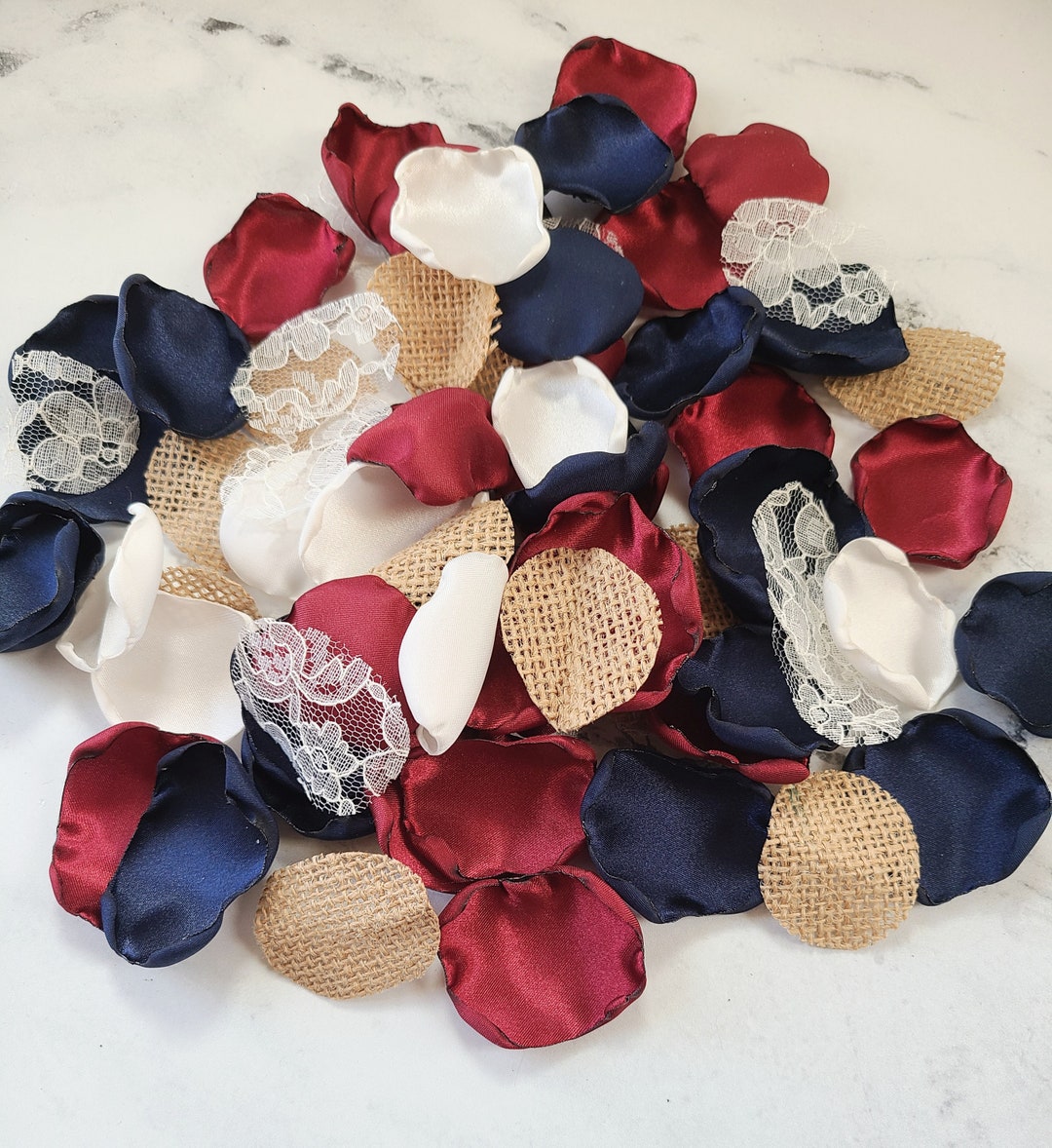 Burgundy Wedding Decor, Navy Red Rose Petals, Fall Wedding Aisle Decor ...