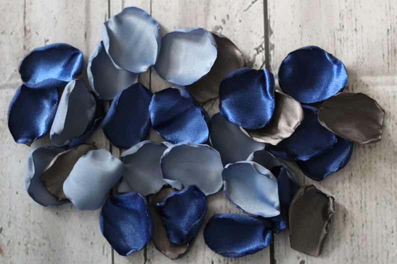 Steel Blue Flower Petals Navy Blue Rose Petals Flower Girl | Etsy