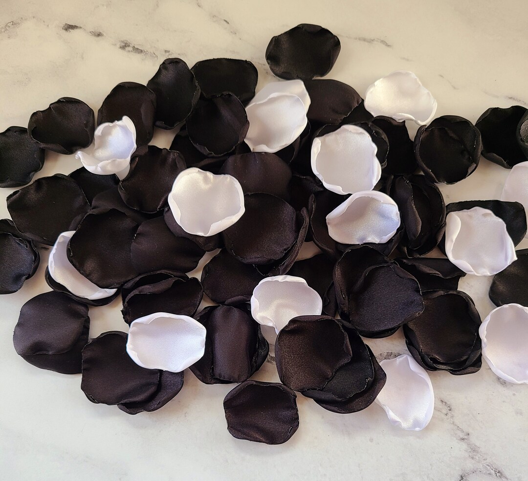 Black Wedding Decor, White Rose Petals, Gold Flower Petals, Wedding ...