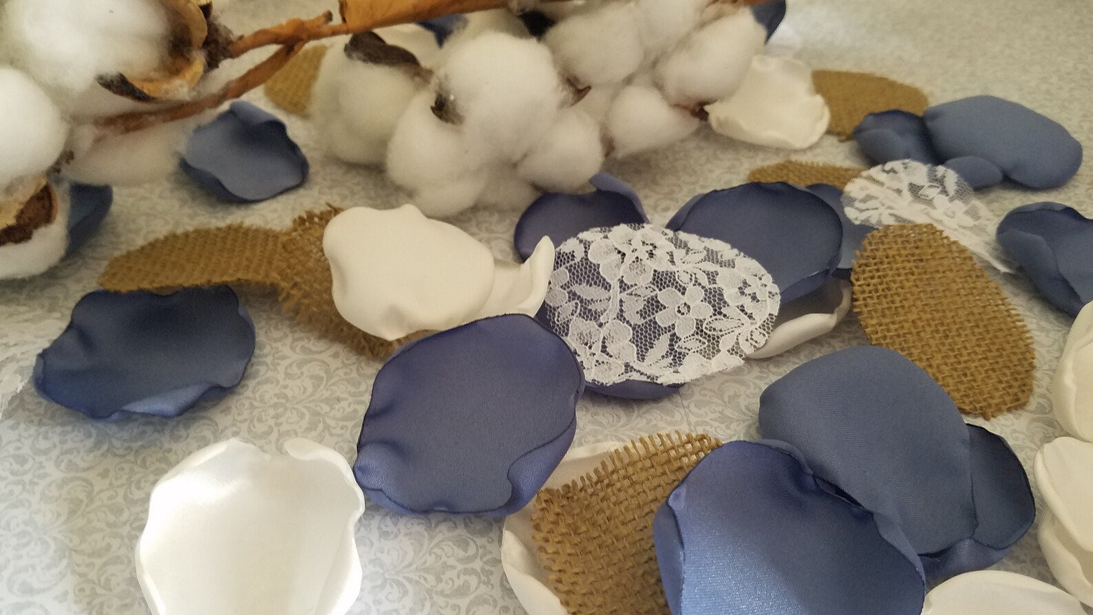 Dusty Blue, Steel Blue, Rustic Wedding Decor, Flower Girl Petals ...