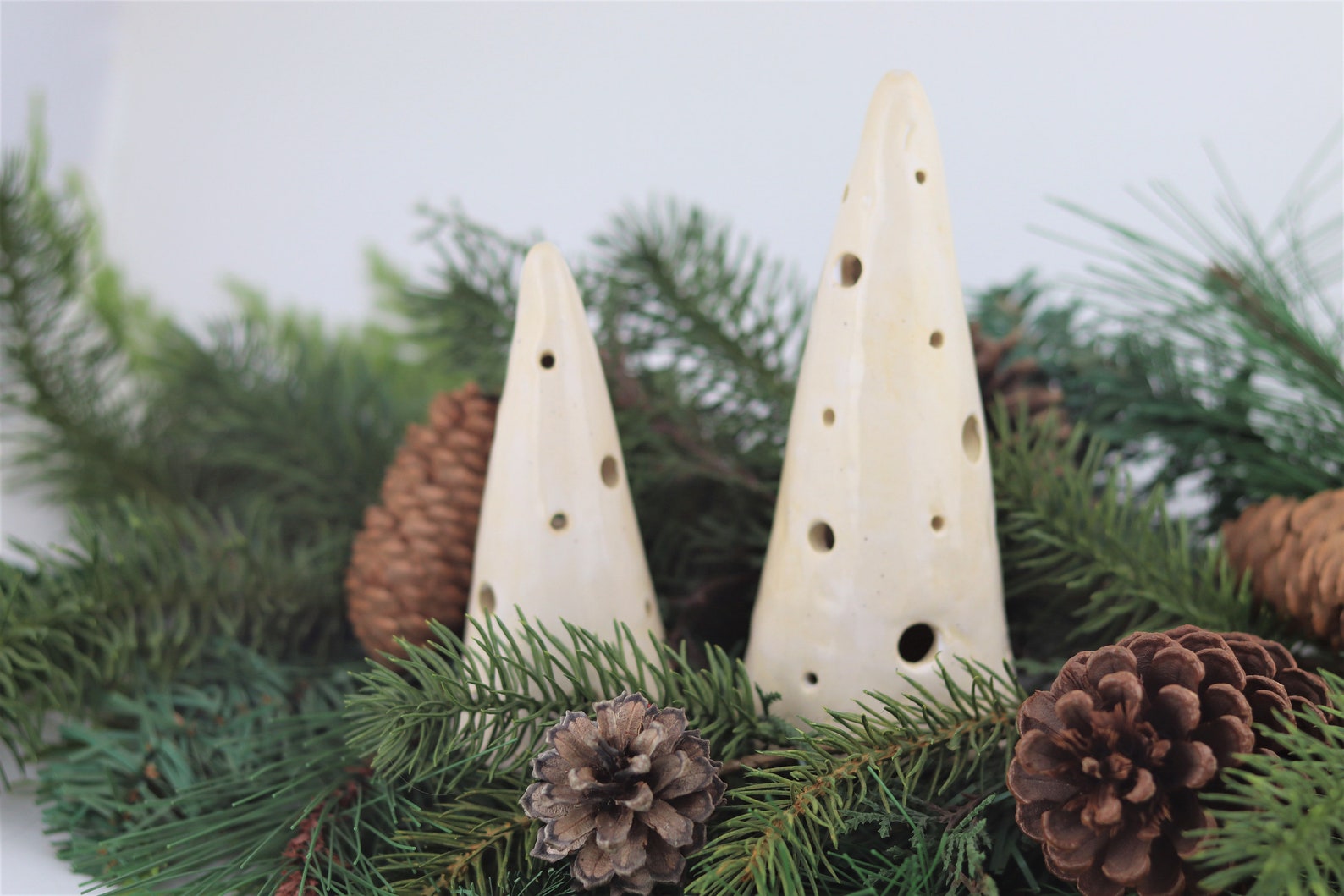 White Ceramic Trees Handmade Pottery Christmas Tree Set - Etsy