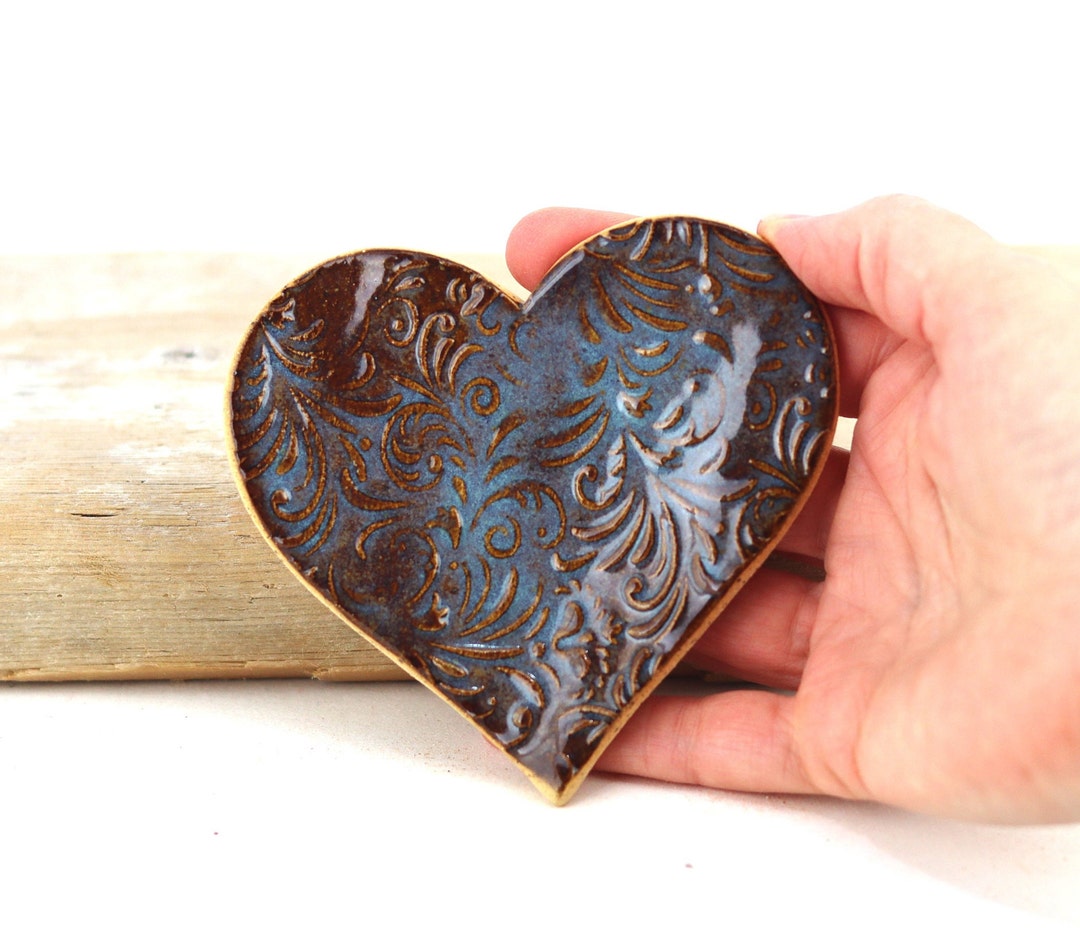 Handmade Ceramic Heart Spoon Rest, Tea Bag Rest, Coffee Spoon Holder or ...