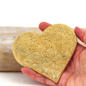 Handmade Ceramic Heart Spoon Rest, Heart Ring Dish, Pottery Trinket ...