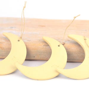 Handmade Ceramic Crescent Moon Ornament, Moon Phase Ornament, Handmade ...