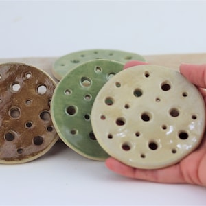 Ceramic Flower Frog, Flower Frog for Flower Arranging, Clay Flower Frog Stoneware Flower Frog ...