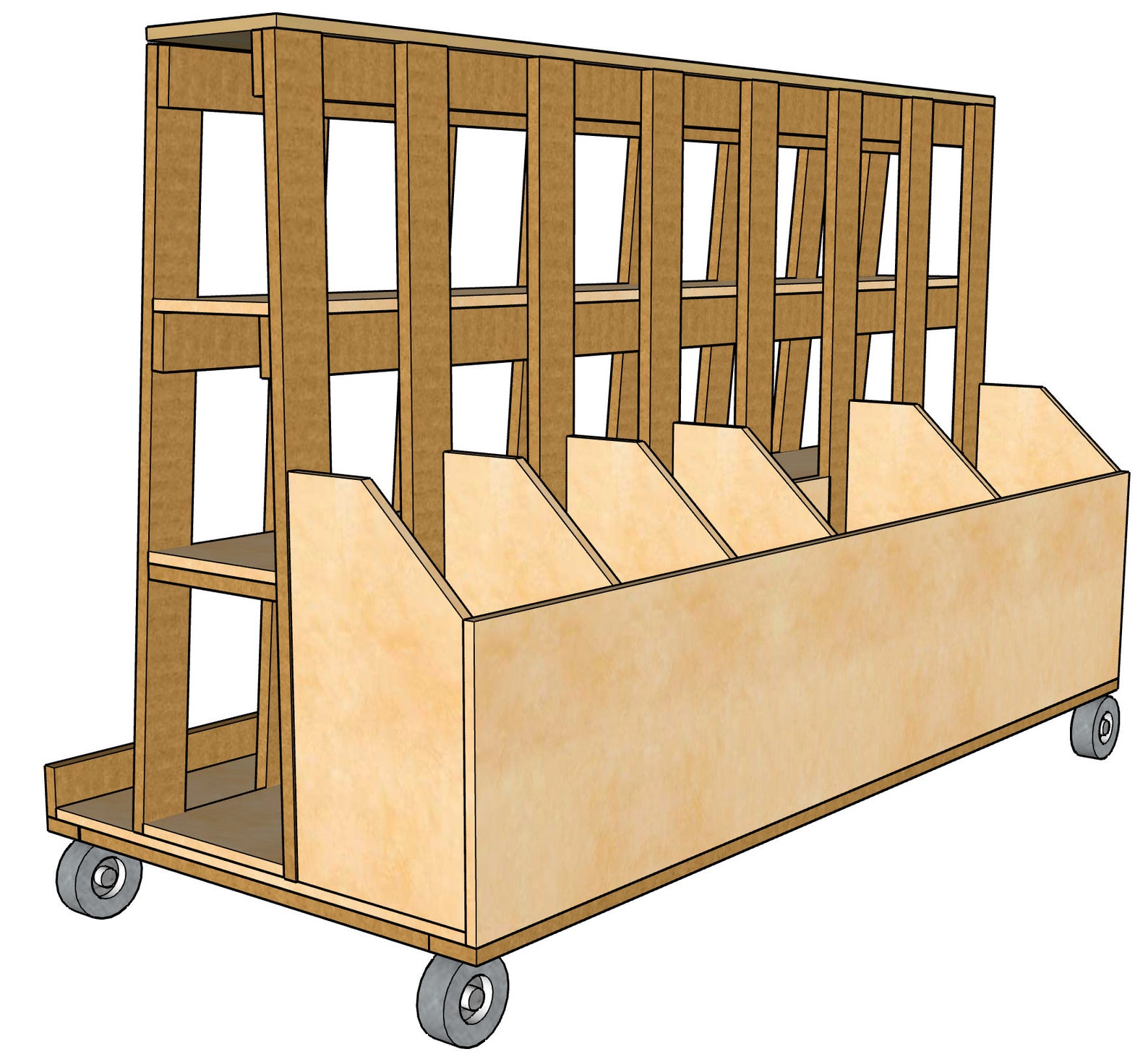 Lumber Storage Cart Wood Storage Cart Plans Rolling Wood - Etsy