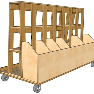 Lumber Storage Cart, Wood Storage Cart Plans, Rolling Wood Cart, Shop ...