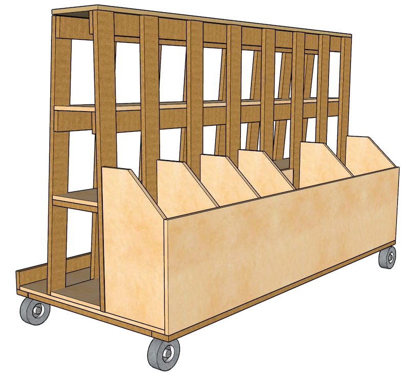 Lumber Storage Cart Wood Storage Cart Plans Rolling Wood - Etsy