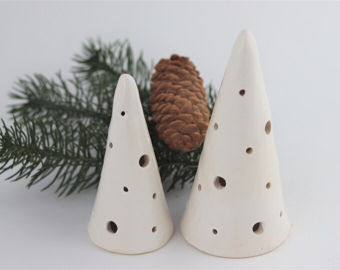 White Ceramic Trees Handmade Pottery Christmas Tree Set - Etsy