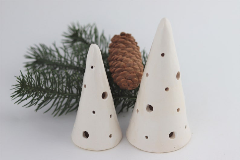 White Ceramic Trees Handmade Pottery Christmas Tree Set - Etsy