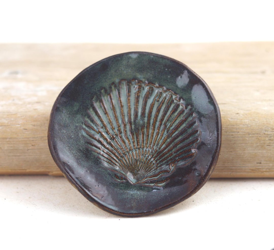 Handmade Ceramic Seashell Dish, Coastal Decor, Jewelry Holder, Ring ...