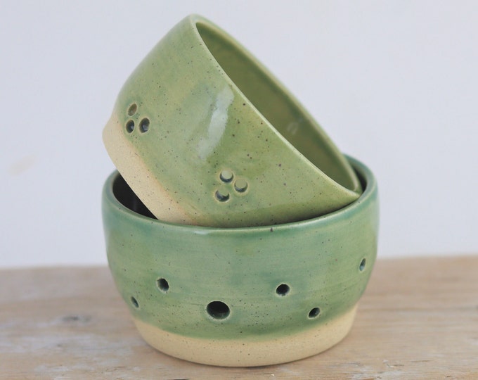 Ceramic Berry Bowl, Pottery Colander, Handmade Pottery, Summer Berry ...