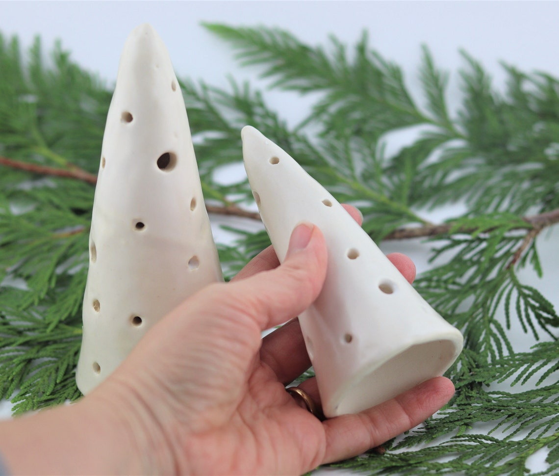 White Ceramic Trees Handmade Pottery Christmas Tree Set - Etsy