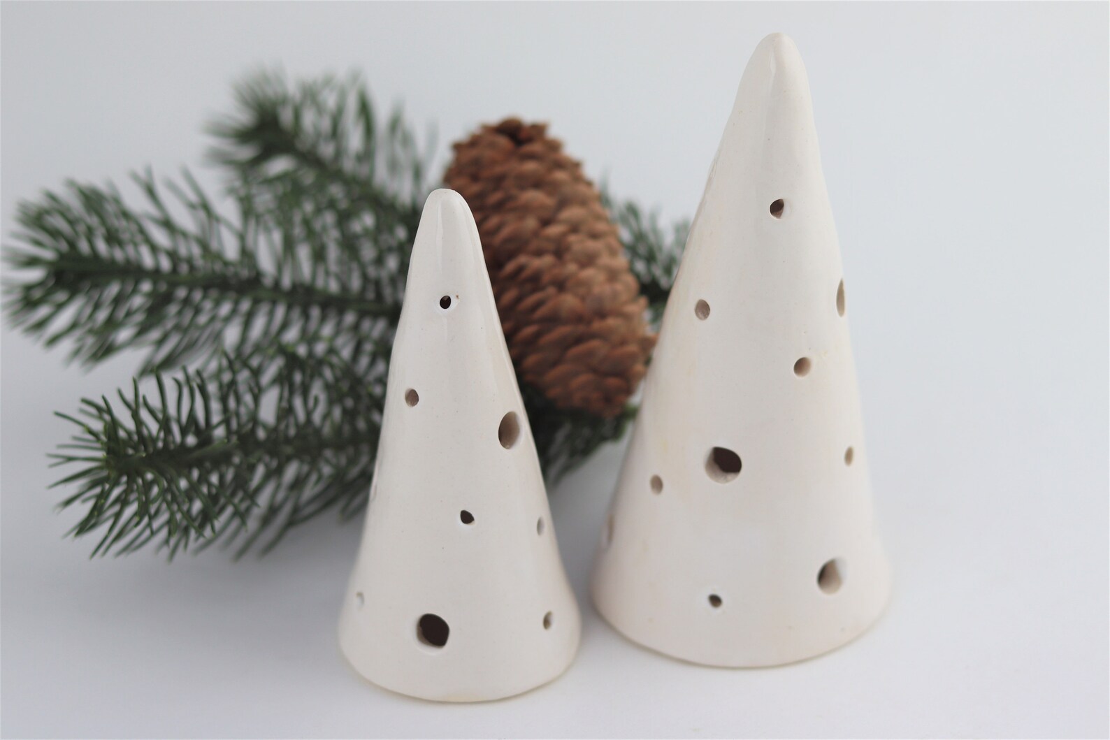 White Ceramic Trees Handmade Pottery Christmas Tree Set - Etsy