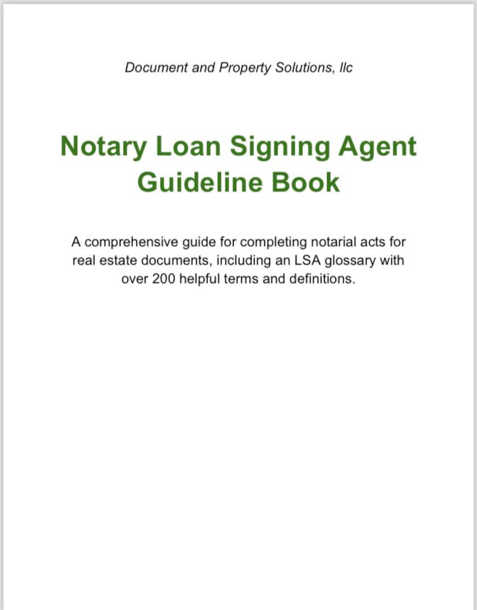 Notary Loan Signing Agent Printable "cheat Sheet" Guideline Book - Etsy