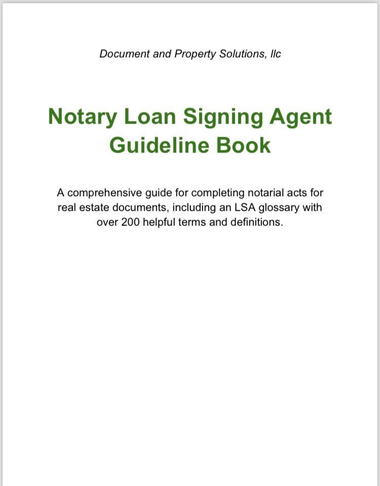 Notary Loan Signing Agent Printable "cheat Sheet" Guideline Book - Etsy