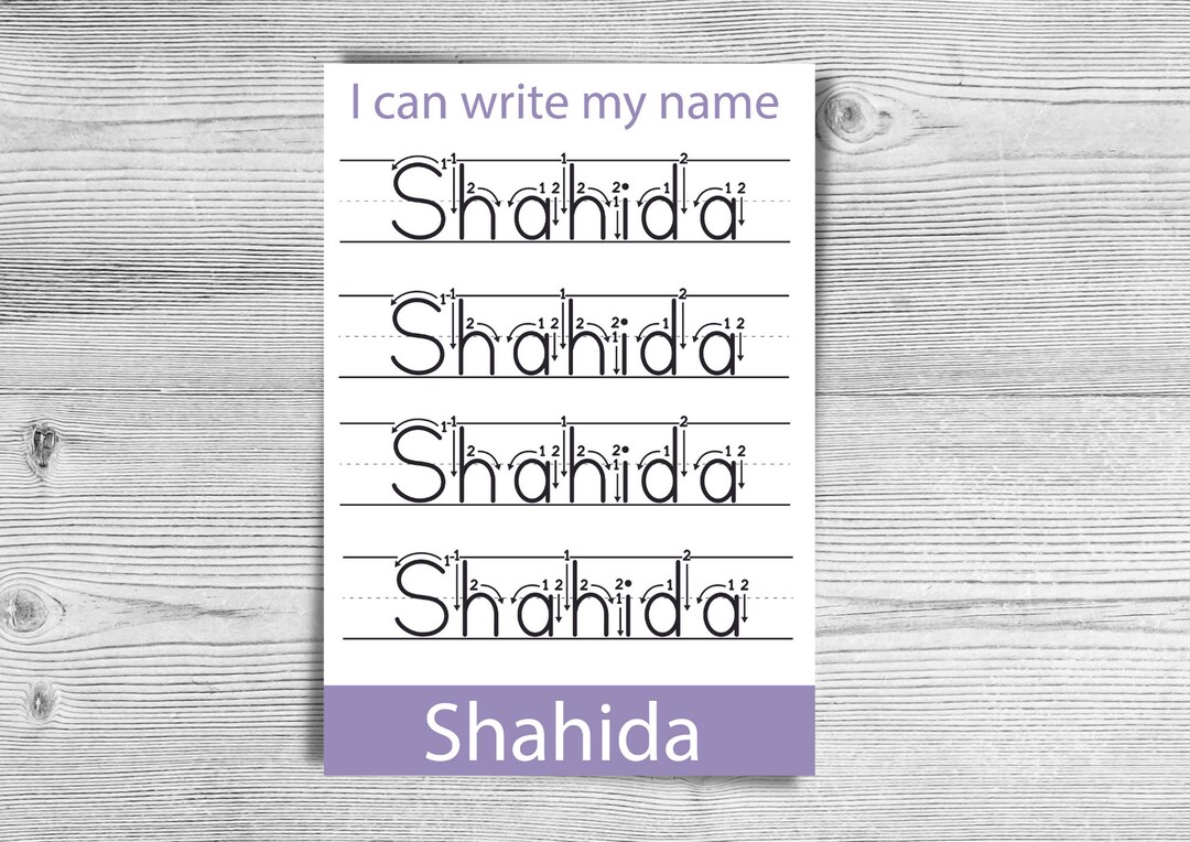 Personalized Name Writing Practice Sheet: Reusable, Laminated - Etsy