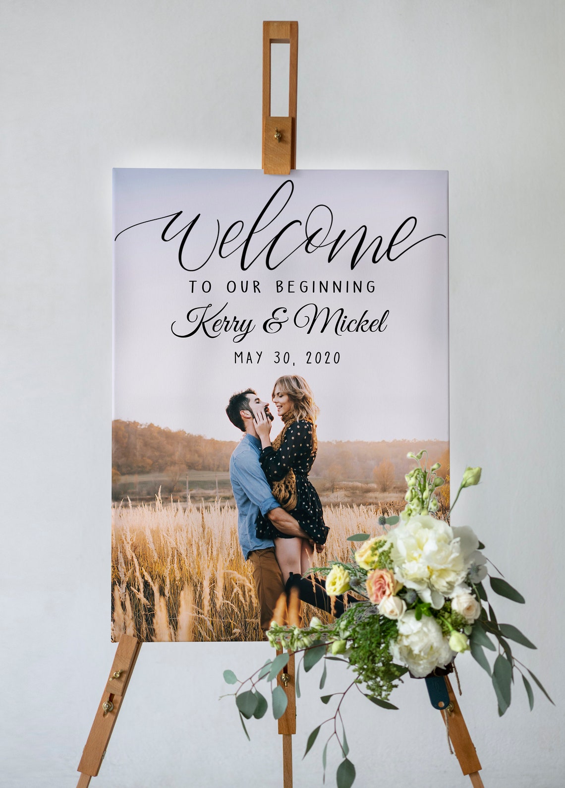 Picture Wedding Sign Canvas Welcome Wedding Sign on Canvas | Etsy