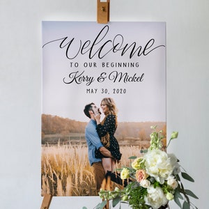 Picture Wedding Sign Canvas, Welcome Wedding Sign on Canvas, Custom ...
