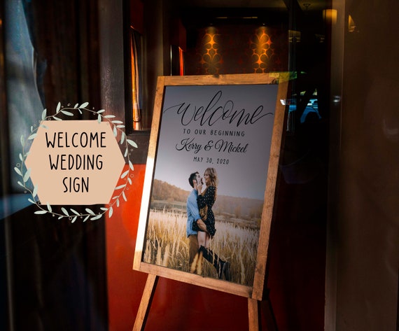 Welcome Sign With Photo Digital Download Custom Photo Sign - Etsy