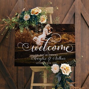 Welcome Sign With Photo Digital Download Custom Photo Sign, Wedding ...