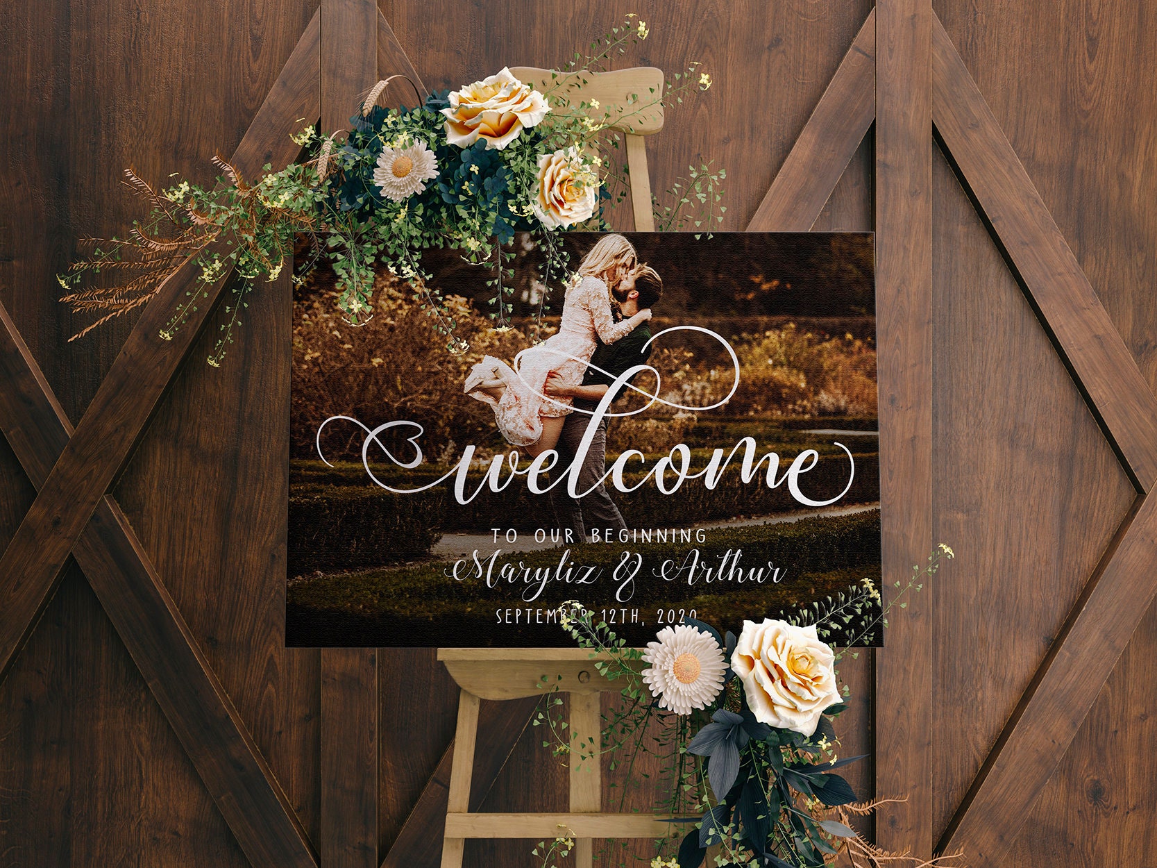 Welcome Sign With Photo Digital Download Custom Photo Sign | Etsy