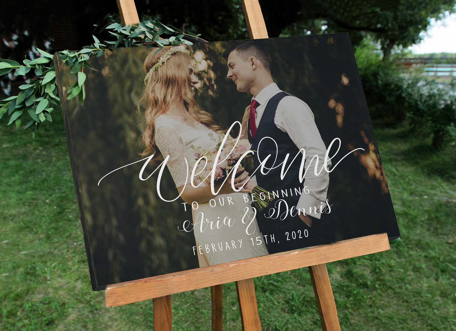 Wedding Welcome Sign Custom Wedding Sign With Picture | Etsy