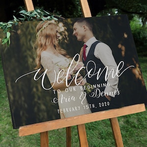 Picture Wedding Sign Canvas, Welcome Wedding Sign on Canvas, Custom ...