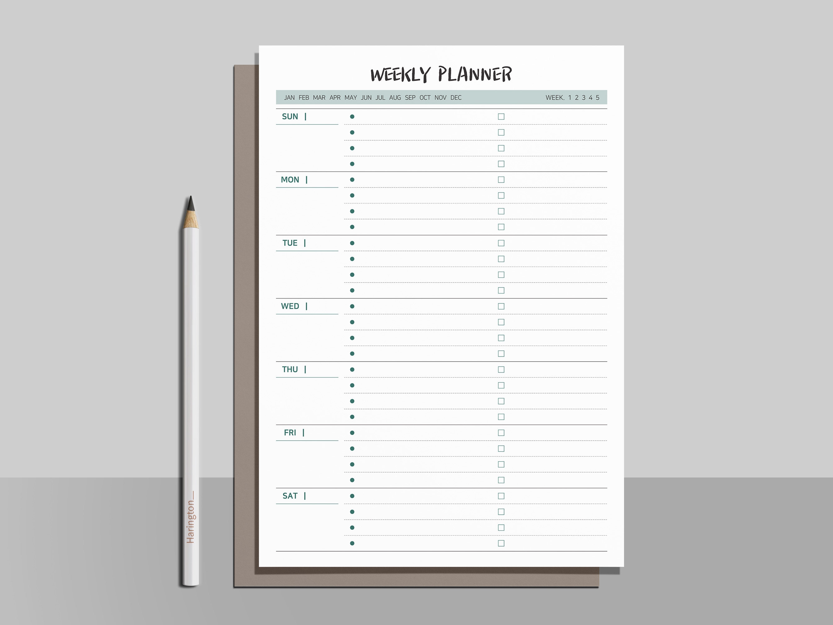 Printable Weekly Planner Sheet Weekly Organizer Undated - Etsy
