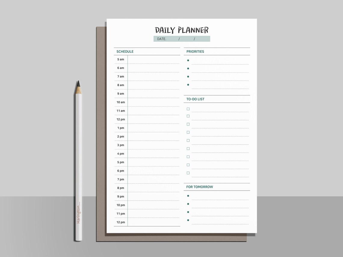 Printable Daily Planner Pages Undated Planner Minimalist - Etsy