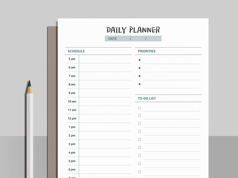Printable Daily Planner Pages Undated Planner Minimalist - Etsy