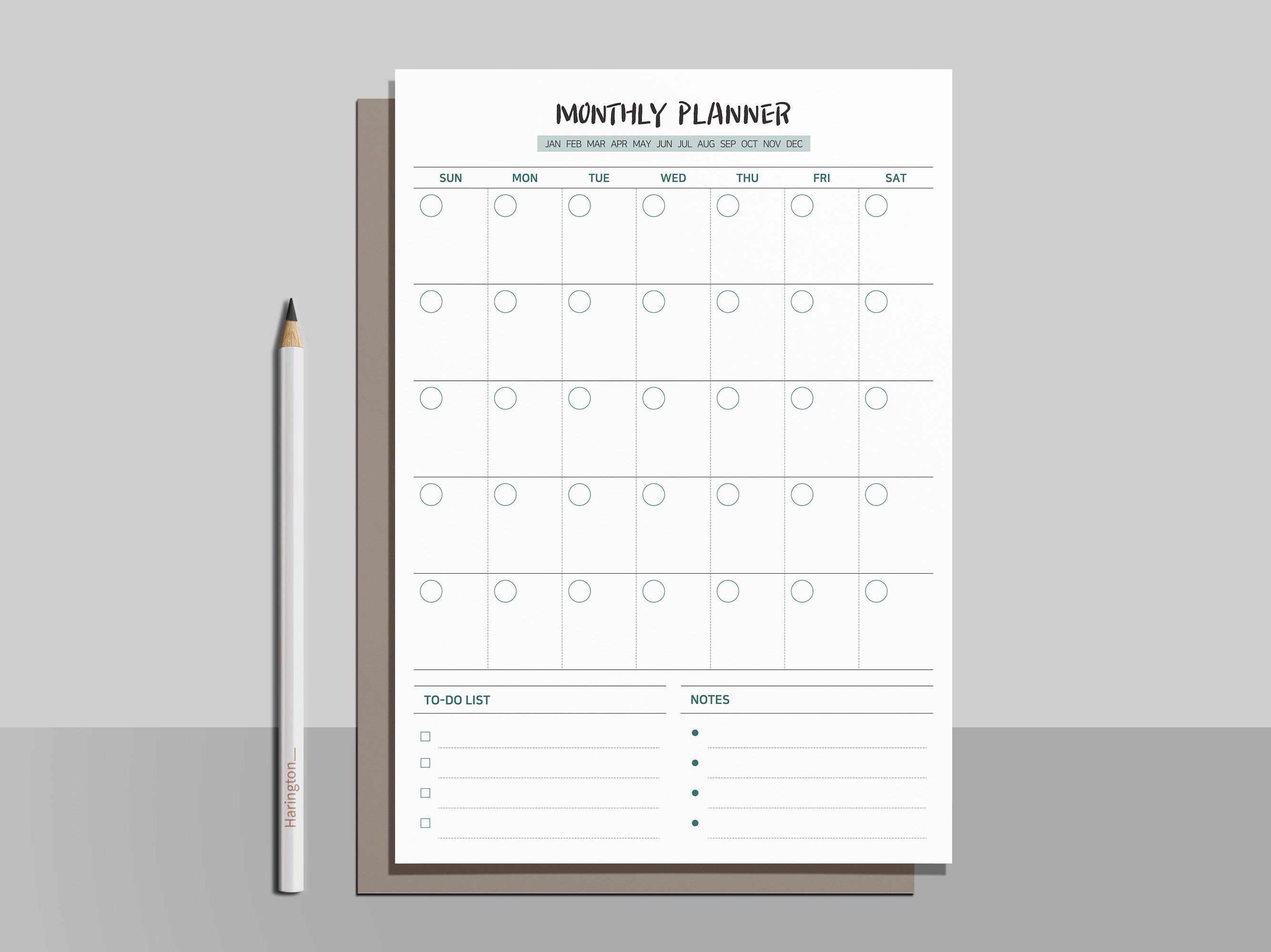 Printable Monthly Planner Pages Monthly Schecule Monthly - Etsy