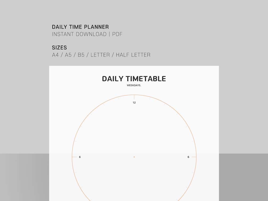 Daily Time Planner, Time Management, Daily Management, Circle Planner ...