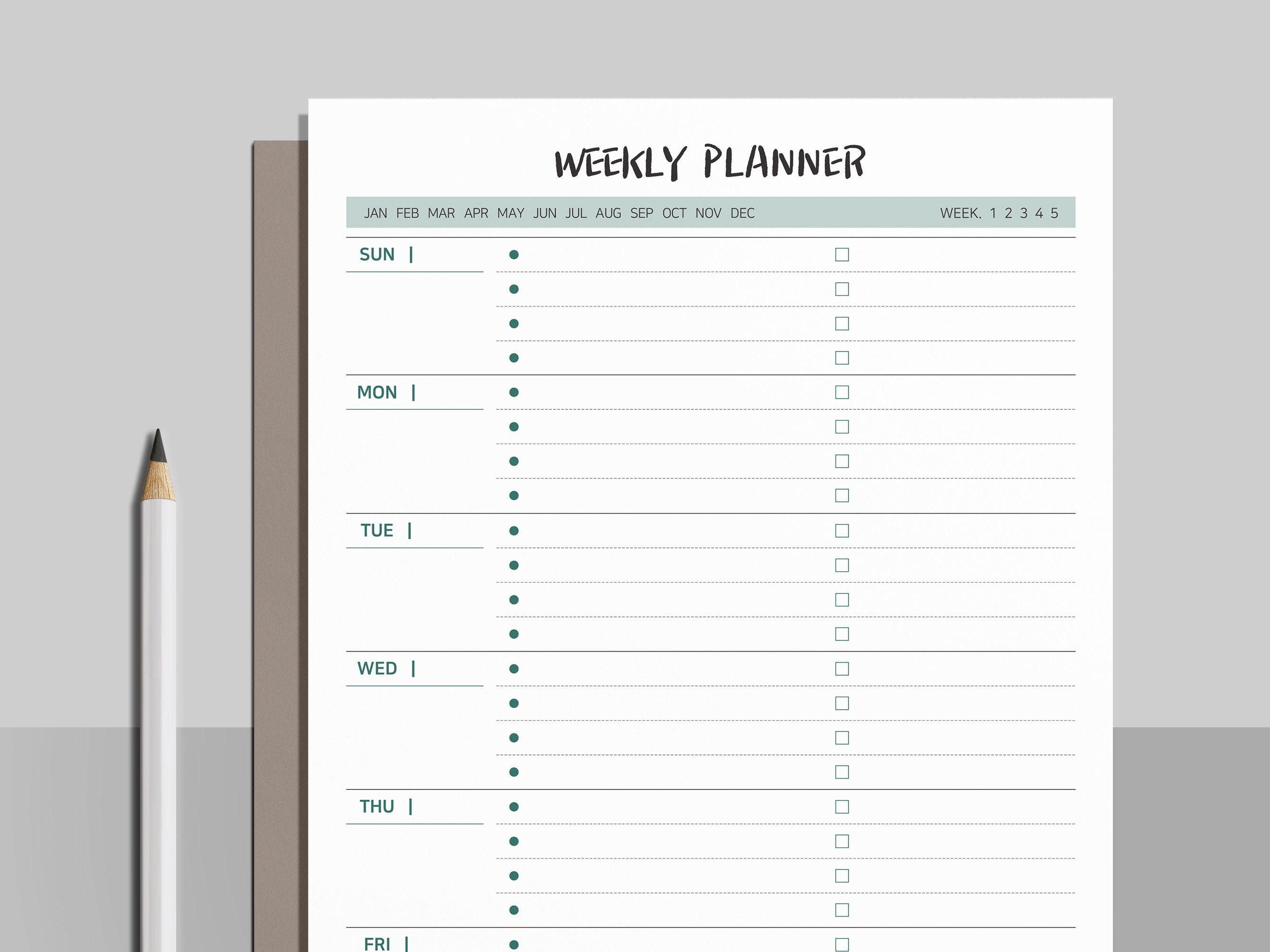 Printable Weekly Planner Sheet Weekly Organizer Undated - Etsy