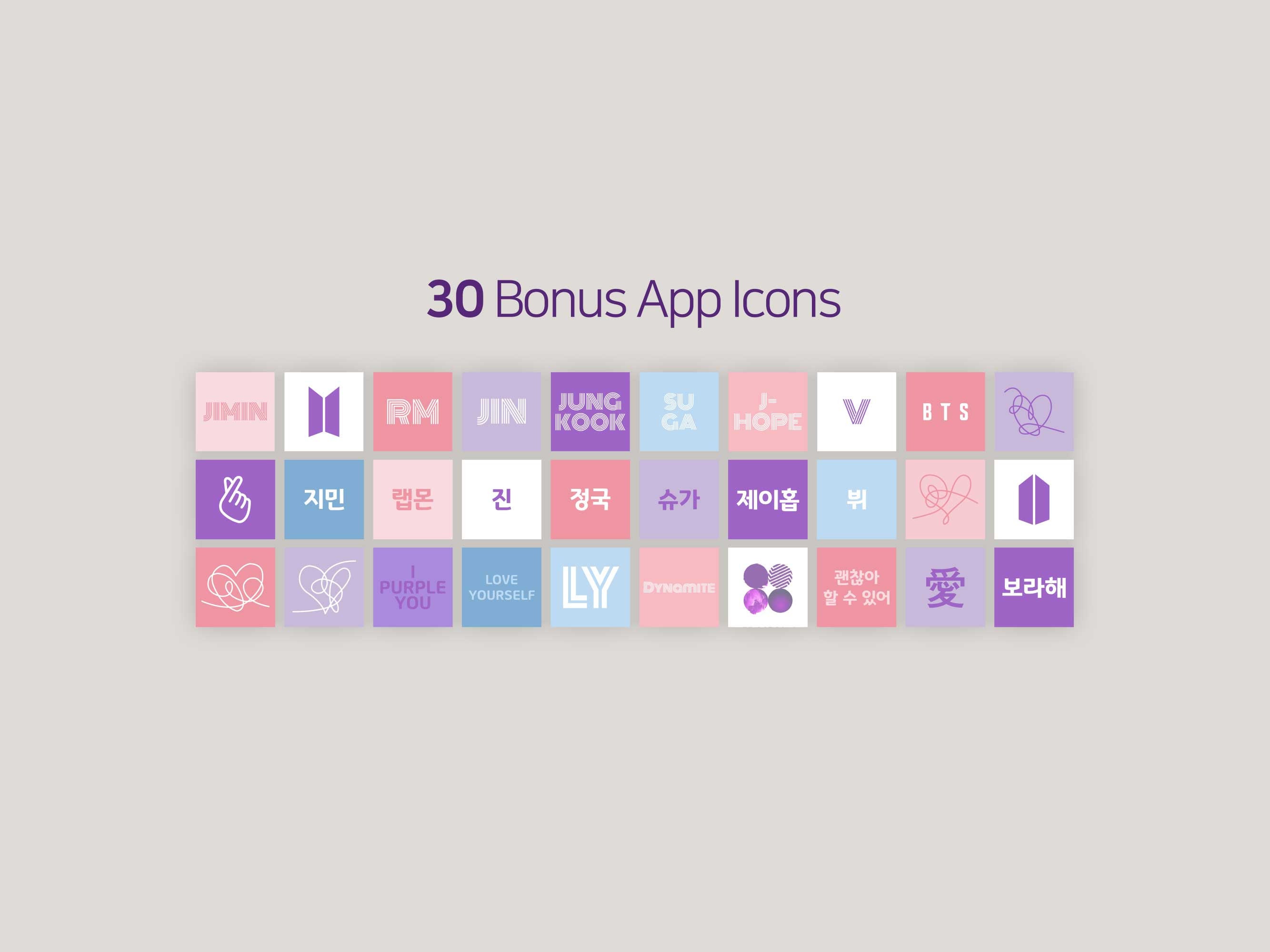BTS Iphone Ios14 App Icons Pack BTS Theme App Icons 100 App - Etsy Hong ...