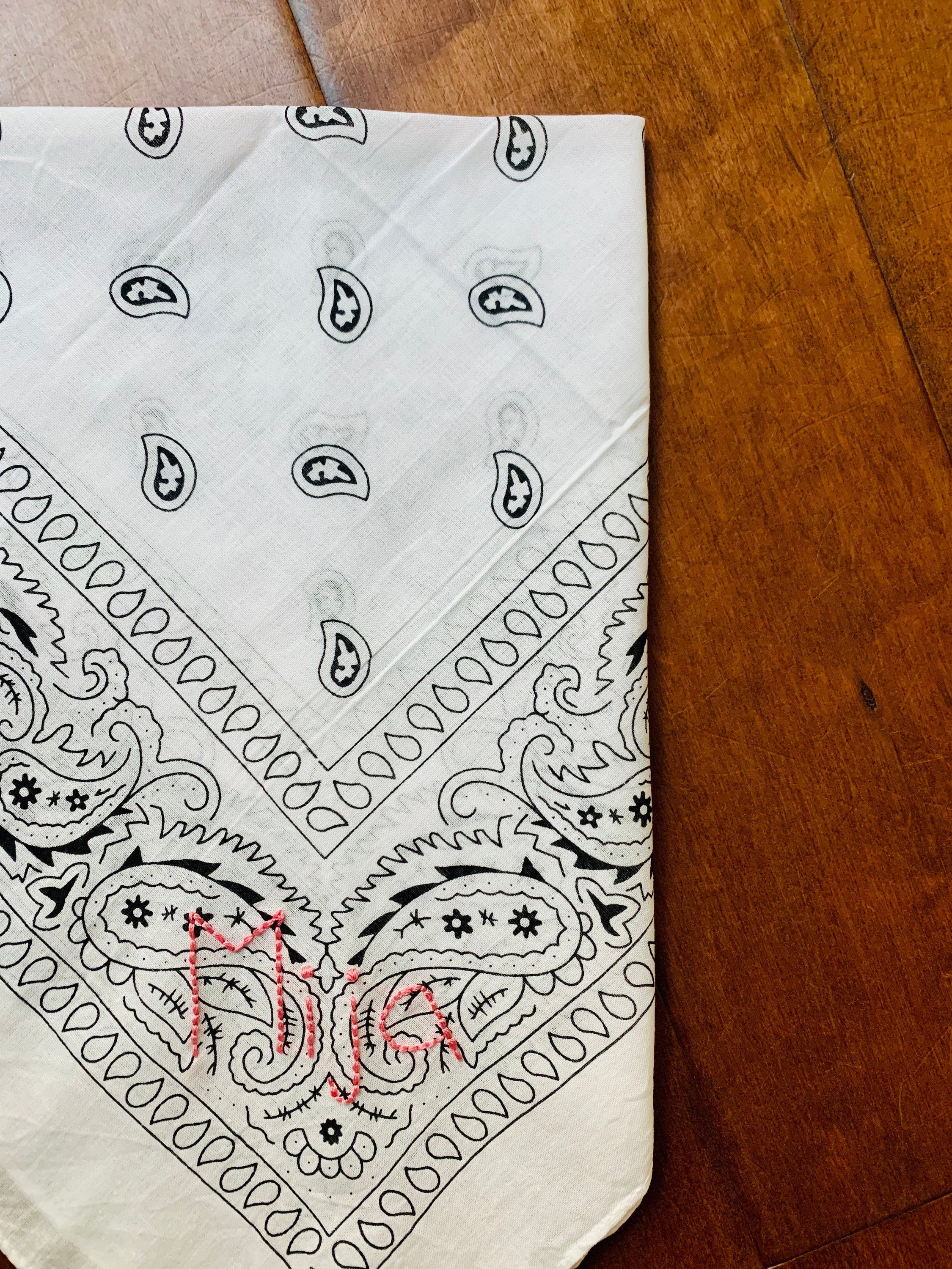 Custom Hand Embrioderd Bandana - Personalized Bandana - Monogrammed ...