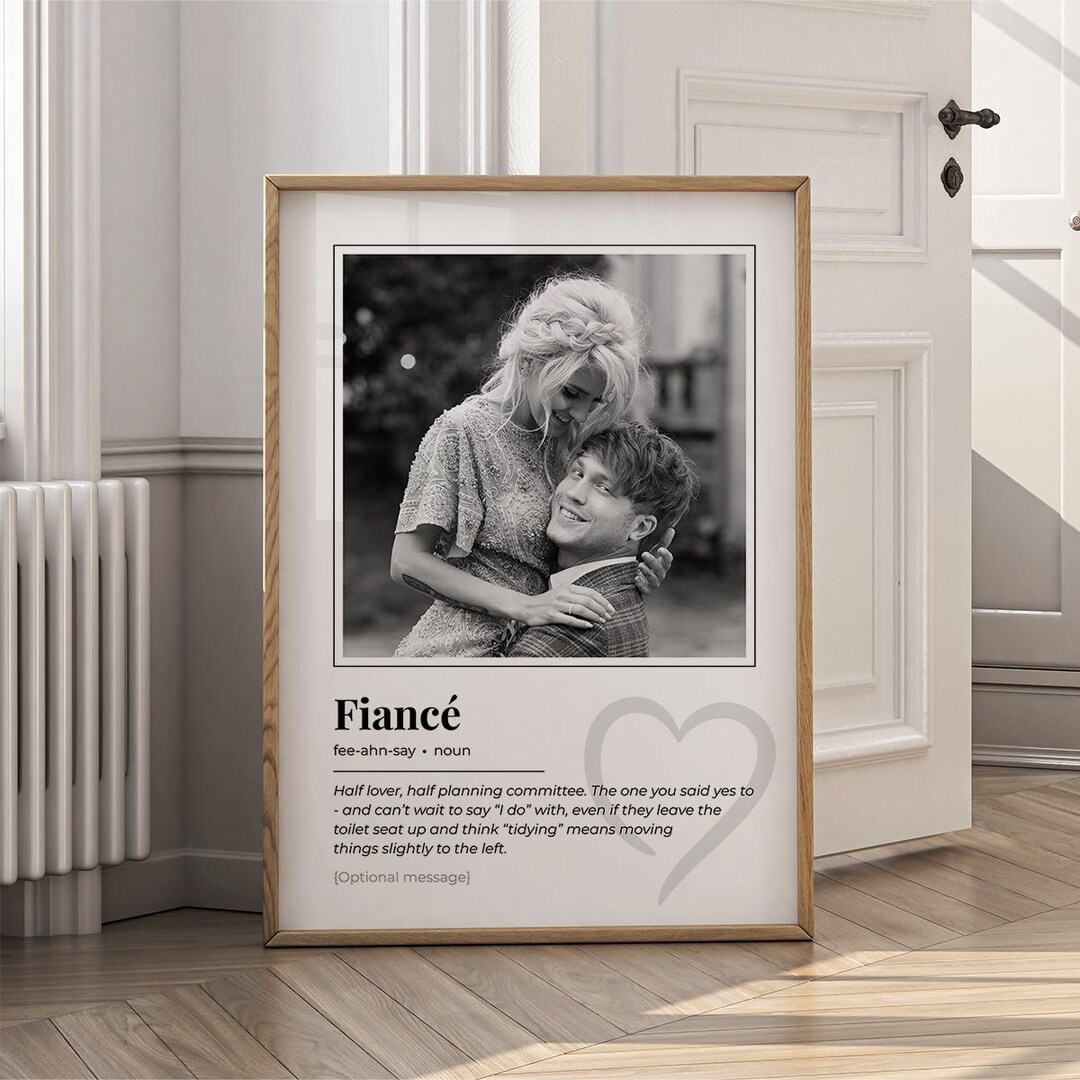 Fiance Definition Print | Personalised Fiance Wall Art | Dictionary ...