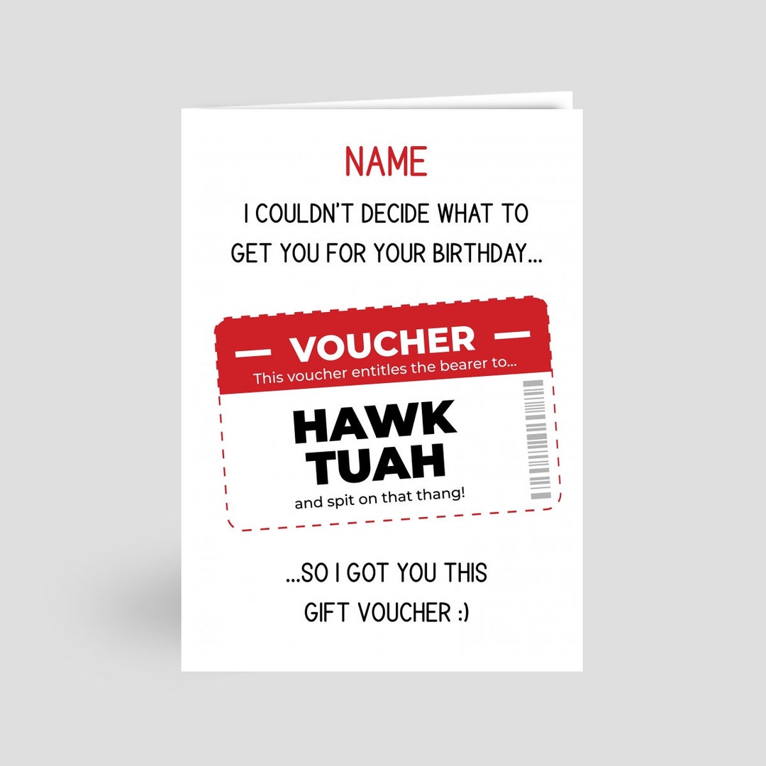Husband Birthday Card Hawk Tuah Funny Birthday Card for Boyfriend or ...