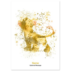 Personalised Simba Poster for Kids Bedroom the Lion King Print With ...