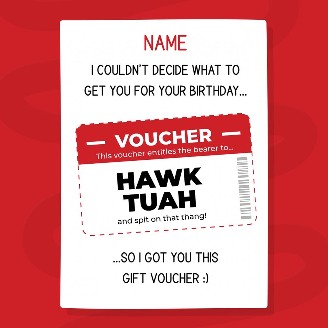 Husband Birthday Card Hawk Tuah Funny Birthday Card for Boyfriend or ...
