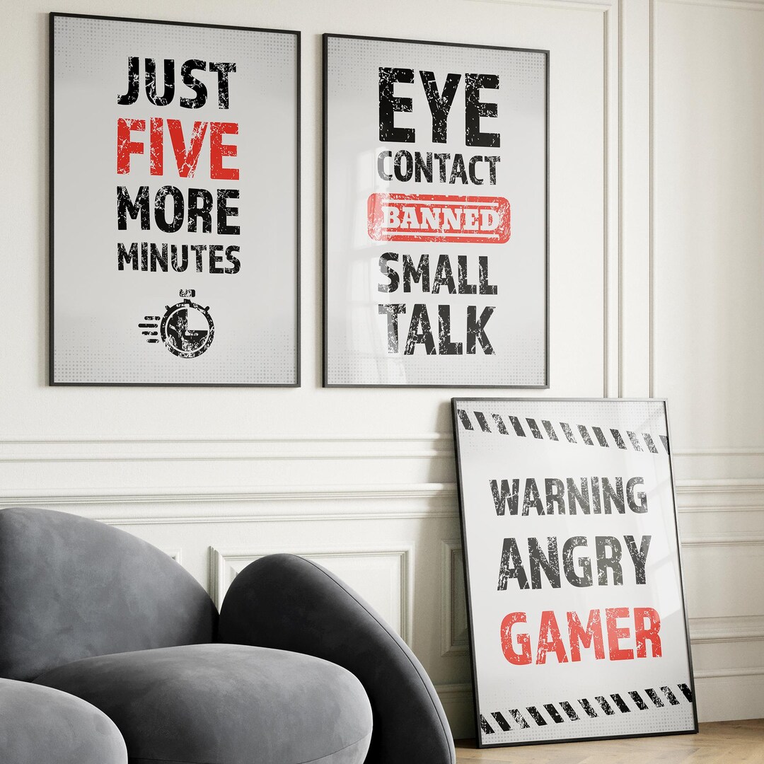 Gamer Wall Art Set of 3 | Printable Video Game Posters for Kids Room ...