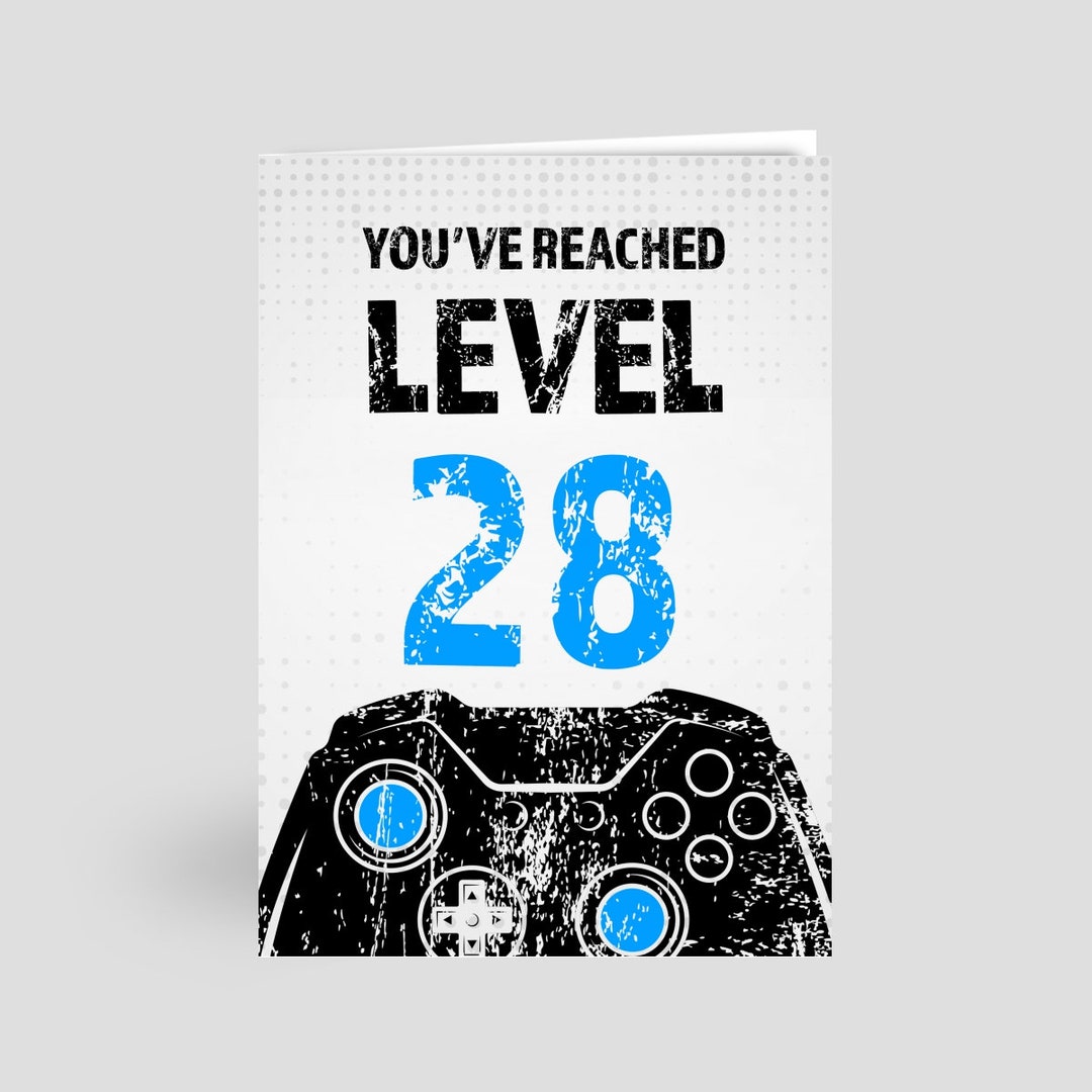 Gamer 28th Birthday Card for Boy Level 28 Bday Card for Son - Etsy
